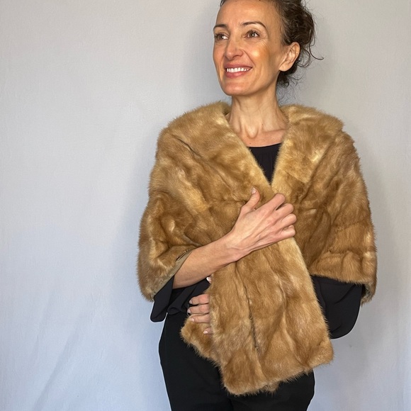 Jackets & Coats | Vintage Mink Fur Capelet Shawl Stole Cape | Poshmark